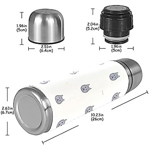 Stainless Steel Leather Vacuum Insulated Mug Strawberry Cat Thermos Water Bottle for Hot and Cold Drinks Kids Adults 16 Oz