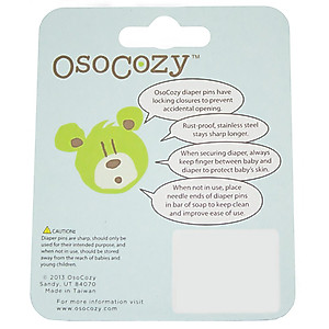 OsoCozy Diaper Pins - (Pink) - Sturdy, Stainless Steel Diaper Pins with Safe Locking Closures - Use for Special Events, Crafts or Colorful Laundry Pins, 8 Count (Pack of 3)