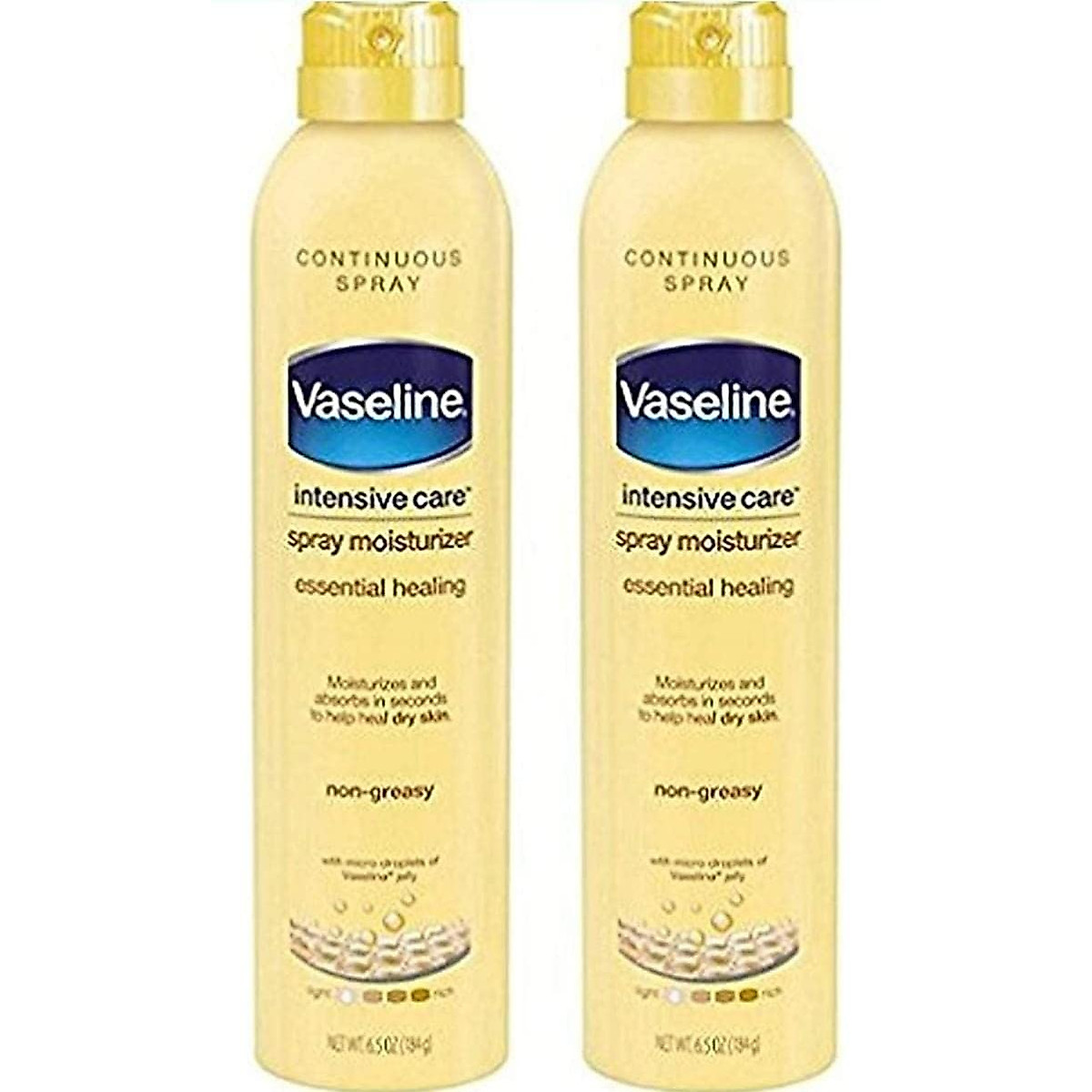 Vaseline Intensive Care Spray Moisturizer Essential Healing, 6.5 oz (Pack of 2)