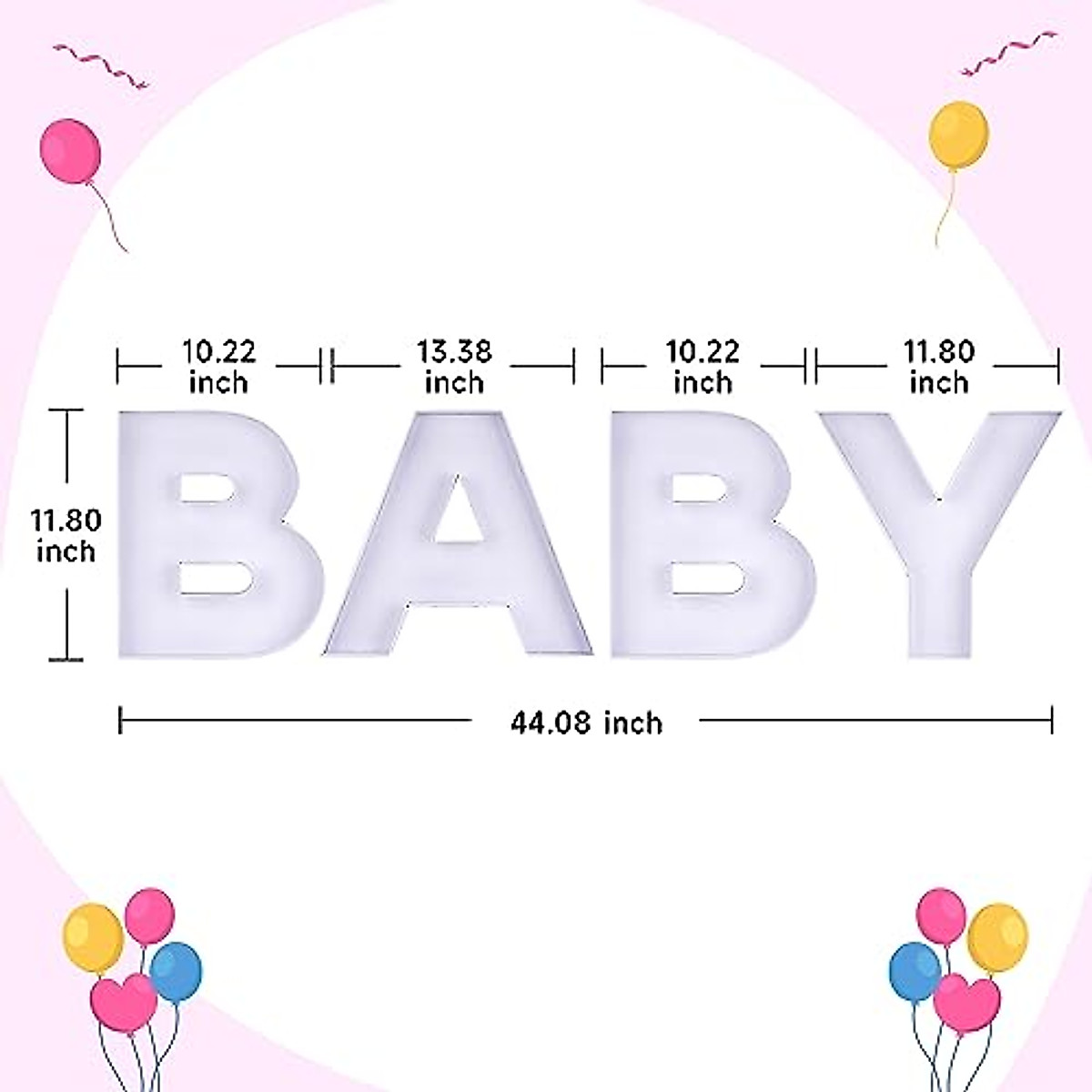 VLN DESIGNS Baby Letter Boxes - Gender Reveal Decor, Fillable Cardboard Letters for Charcuterie Boards, Baby Shower Decorations