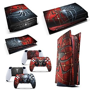 giZmoZ n gadgetZ GNG PS5 Digital Console Spider Skin Decal Vinal Sticker + 2 Controller Skins Set