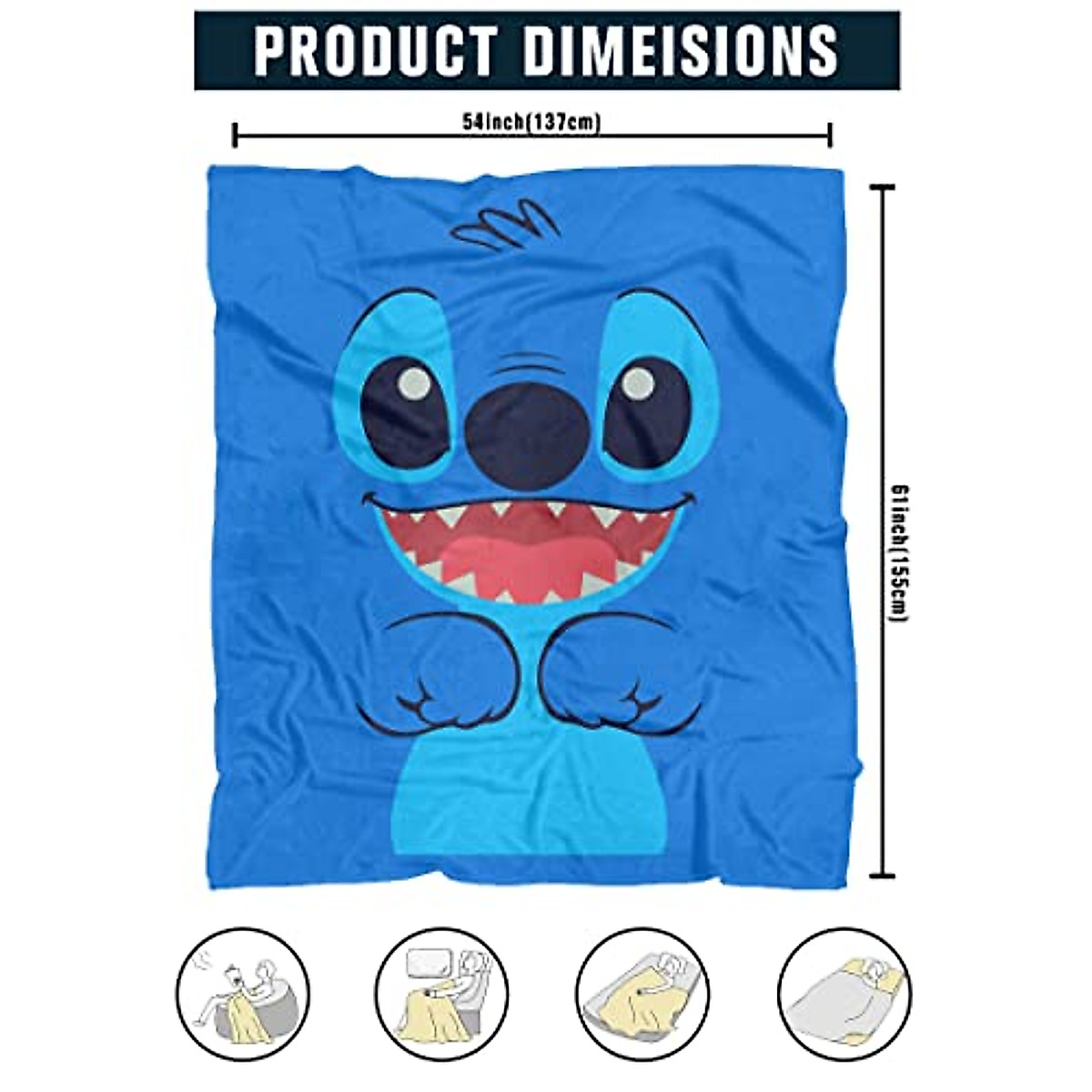 Exacmos Cartoon Flannel Throw Blanket for Home Couch, Bed and Sofa 50"x60" Suitable for All Season