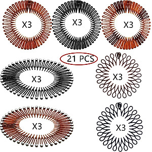 Laosting-R 21PCS Full Circular Stretch Headbands - Flexible Plastic Circle Hair Wrap, Hairband Holder, Spring Head Band for Women and Girls Hair Accessories