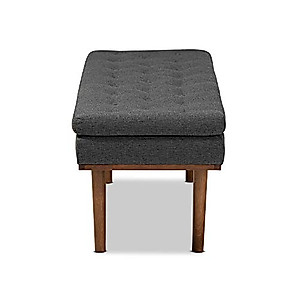 Baxton Studio Benches, One Size, Dark Grey/Walnut