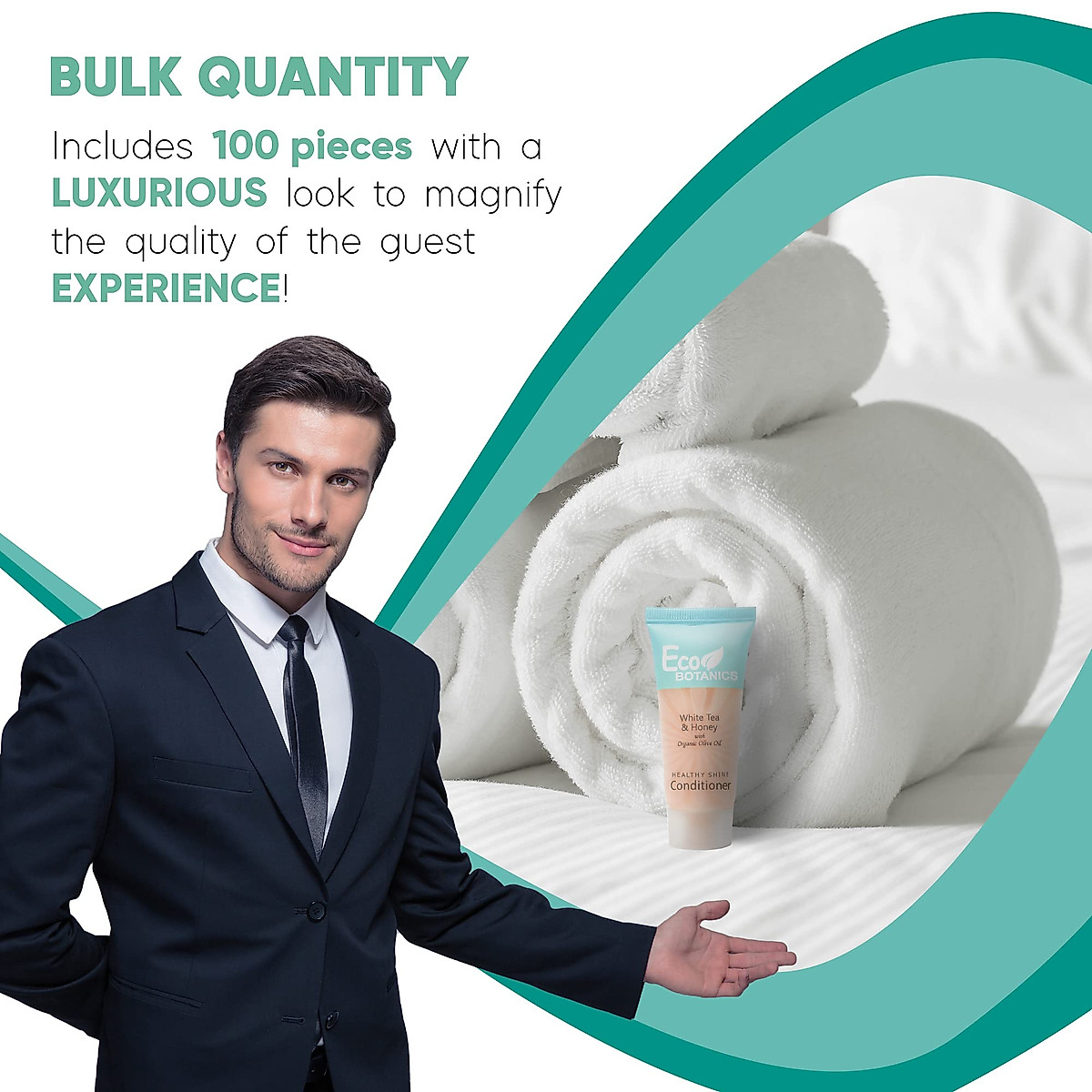 Eco Botanics Travel-Size Hotel Conditioner, 0.85 oz. (Case of 100)