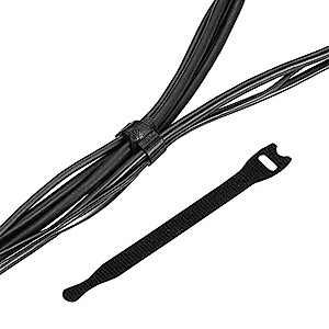 100Pk Reusable Cable Ties Cable Straps, Trilancer 6''x0.47'' Thin Wire Cord Organization Ties with Hook and Loop for Home, Office and Data Centers(Black)