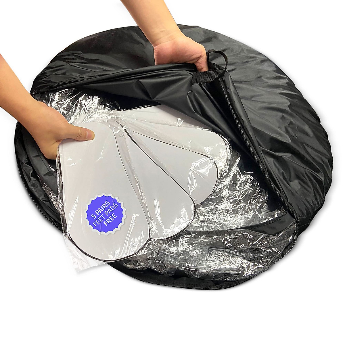 Spray Tan Tent Tanning Pop Up Portable Tent with Carry Bag Clear Top +5 Pairs of Spray Tan Feet Pads