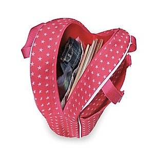 Badger Basket Toy Doll Travel Backpack Storage Bag for 18 inch Dolls - Pink/Star