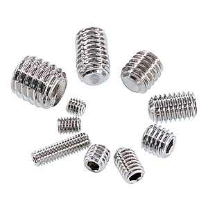 Swpeet 350 Pcs Stainless Steel Allen Head Socket Hex Grub Screw Assortment Kit, Including 10 Sizes M3/4/5/6/8 Stainless Steel Internal Hex Drive Cup-Point Set Screws for Door Handles