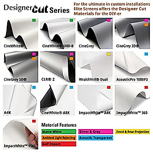 Elite Screens Designer Cut 123 inch Diag. 16:9, 8K 4K Ultra HD Ceiling Light Rejecting and Ambient Light Rejecting (CLR/ALR) DIY Raw Projector Screen Material for Movie Home Theater, RM-123H-CLR2