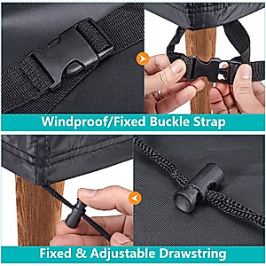 Heavy Duty Patio Sofa Cover, Waterproof 3-Seater Outdoor Sofa Cover Patio Furniture Covers for Outdoor Furniture Loveseat Couch, 90.5" L×34" D×32" H, Black