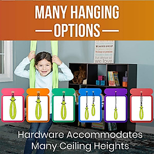 Friendly Cuddle Indoor Swing for Kids – Indoor Sensory Swing, or Outdoor, + 360° Swivel Calming Compression Therapy Swing Hammock for Kids & Adults with All Hardware – Sensory-Motor Toys & Gifts