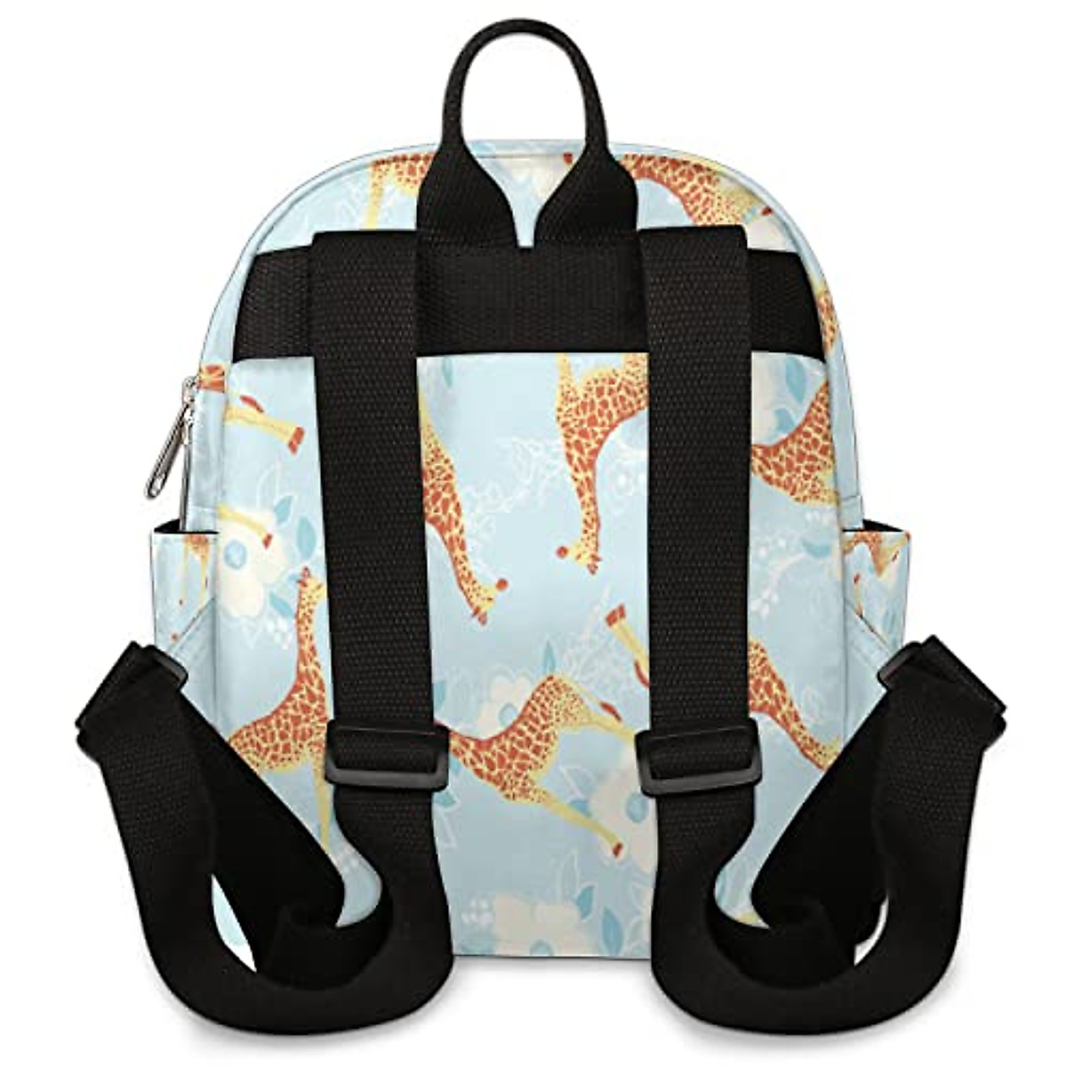 Giraffe Flower Mini Backpack Purse for Women, Animal Giraffe Small Fashion Daypack, Casual Lightweight Bag