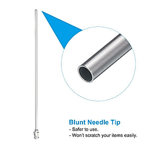 PATIKIL 12Ga x 5.9 Inch Stainless Steel Dispensing Needle Tips, 12Pcs Metal Glue Needle Tube Blunt Tips Luer Lock for Thick Glue Ink Lab, Silver