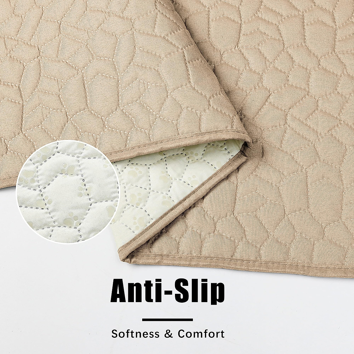 Tuffeel Waterproof Dog Blanket, Washable Anti-Slip Pet Couch Covers for Sofa,Pet Hair Resistant Blankets Bed Chair Furniture Couch Protector for Dogs-68x82,Beige