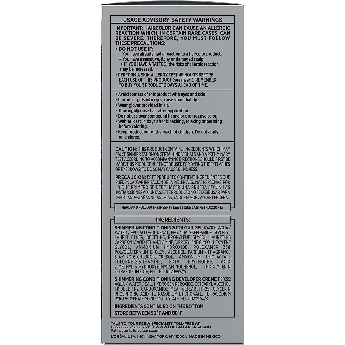 L'Oreal Paris Feria Multi-Faceted Shimmering Permanent Hair Color, 521 Cool Amethyst, Pack of 1 Hair Dye Kit