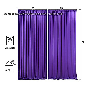 10x10 Purple Backdrop Curtain for Parties Wedding Wrinkle Free Purple Photo Curtains Backdrop Drapes Fabric Decoration for Birthday Party Photography 5ft x 10ft,2 Panels