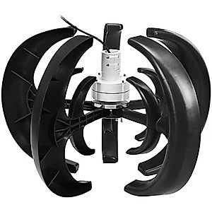 LiuSj JUnSt 12000W Black Lantern Wind Turbine Generator, Vertical Wind Turbine Generator Low Noise Low Wind Speed Start with Controller 5 Blades,12v