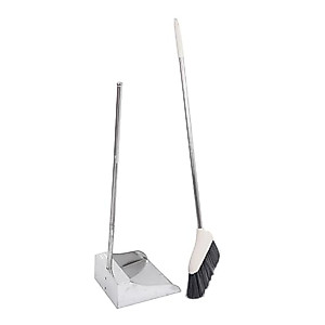 SOESFOUFU 1 Set Garbage Shovel Broom with Dustpan Household Brooms Broom Pan Broom and Dustpan Kit Outdoor Dust Pan Standing Dust Pan with Broom Kit Floor Broom Angle Brooms Stainless Steel