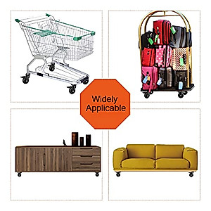 Stem Caster Wheels 5 inch Casters with Safety Dual Locking 1500Lbs Heavy Duty Threaded Stem Casters No Noise Swivel Castors with Brakes 1/2”-13x1.5”