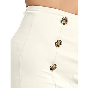 J. LOVNY Womens Sailor Bell Bottom High Waist Long Pants Made in USA S-3XL Ivory