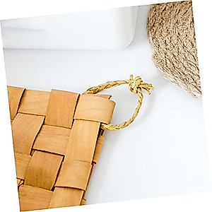 Alipis 3pcs for Entryway Plants Organizer Rustic Finishing Bag Bin Flower Decor Rope Wooden Basket Pocket Clothing Household Letter Container Wall Pot Office Mail Sundries Organiser