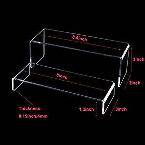 4Pcs Clear Acrylic Display Risers Clear Acrylic Display Stand for Cupcakes, Candy Dessert, Jewelry, Collectibles Figures Display Stand Risers