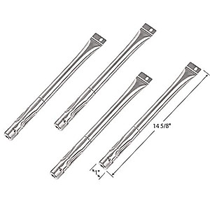 Replacement Parts for Grill Master 720-0697 BBQ Grill, Burners and Heat Plates Replacement for Grillmaster 720-0697, 4-Pack Replacement Porcelain Steel Heat Plates Heat Deflectors and Burner Tubes