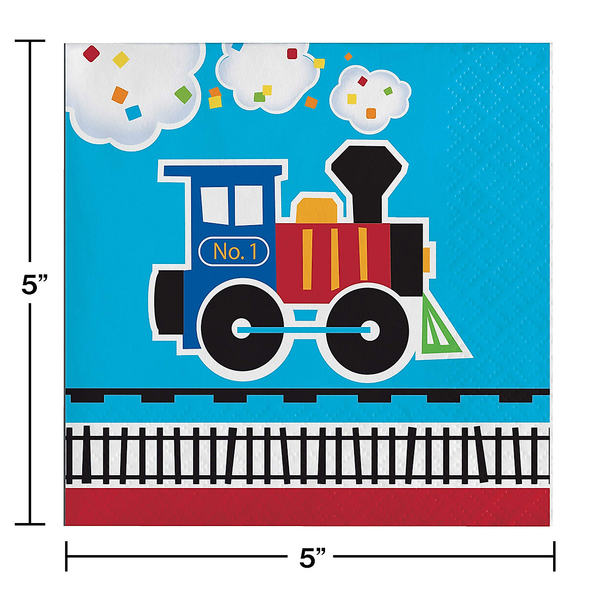 Train Party Supplies - Choo Choo Birthday Paper Plates and Napkins (48 Pieces)