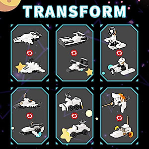 Space Shuttle Building Toys, 25-in-1 Aerospace Building Kit for Kids to Assemble a Big Spaceship or 12 Small Different Space Probe, Best Present for Boys and Girls Aged 6 7 8 9 10 11 12 13 14+, 586PCS