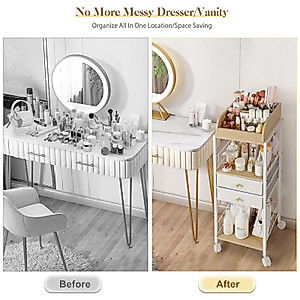 Makeup Organizer, Floor Skincare Organizers, Make Up Organizers and Storage with Drawers, Vanity Organizer Cosmetics Display Cases Holder for Skin Care Nail Polish Perfume Makeup brush Hair Tool