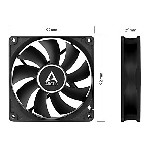 ARCTIC F9 PWM PST (5 Pack) - 92 mm PWM PST Case Fan with PWM Sharing Technology (PST), Quiet Motor, Computer, Fan Speed: 150-1800 RPM - Black