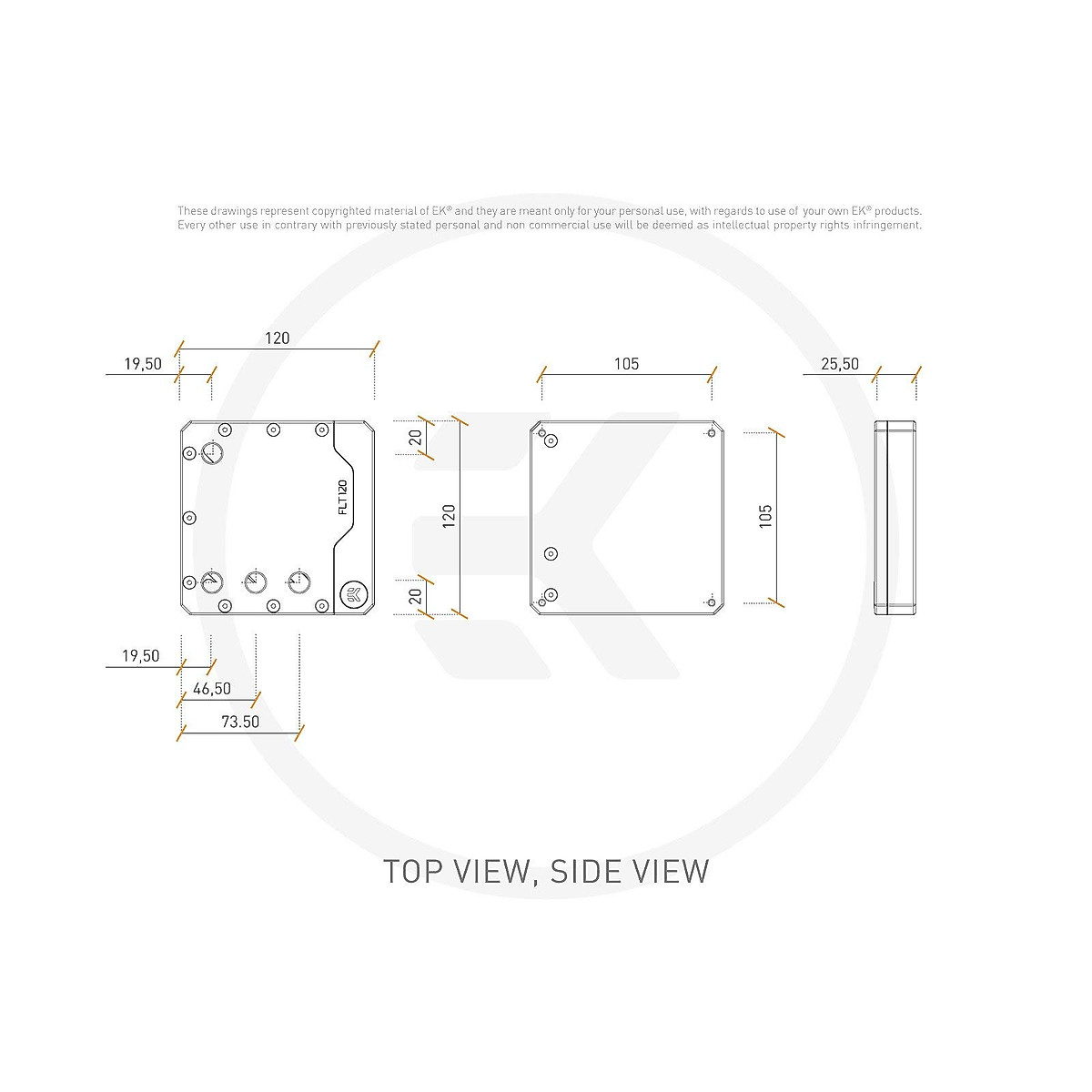 EKWB EK-Quantum Volume FLT 120 Reservoir, Digital RGB, Plexi