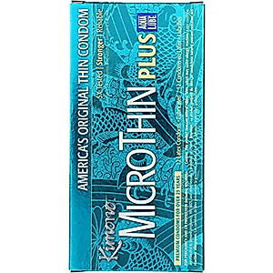 Kimono Microthin Plus - Premium Lubricated Natural Latex Condoms, Ultra Thin with Extra Moisture and AquaLube, Vegan-Friendly, No Latex Odor - Enhanced Sensitivity - Pack of 12