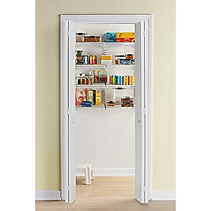 Rubbermaid Pantry 36" Closet Storage Organization System Kit, 4 Shelf System for Pantry Storage, White