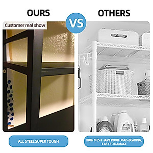 VZONE Over The Washer and Dryer Storage Shelf - All Steel Laundry Room Organizer Standing Shelf, Heavy Duty Clothes Drying Rack with Rod, Super Tough 28.74" L x 23.65" D x 70.8" H