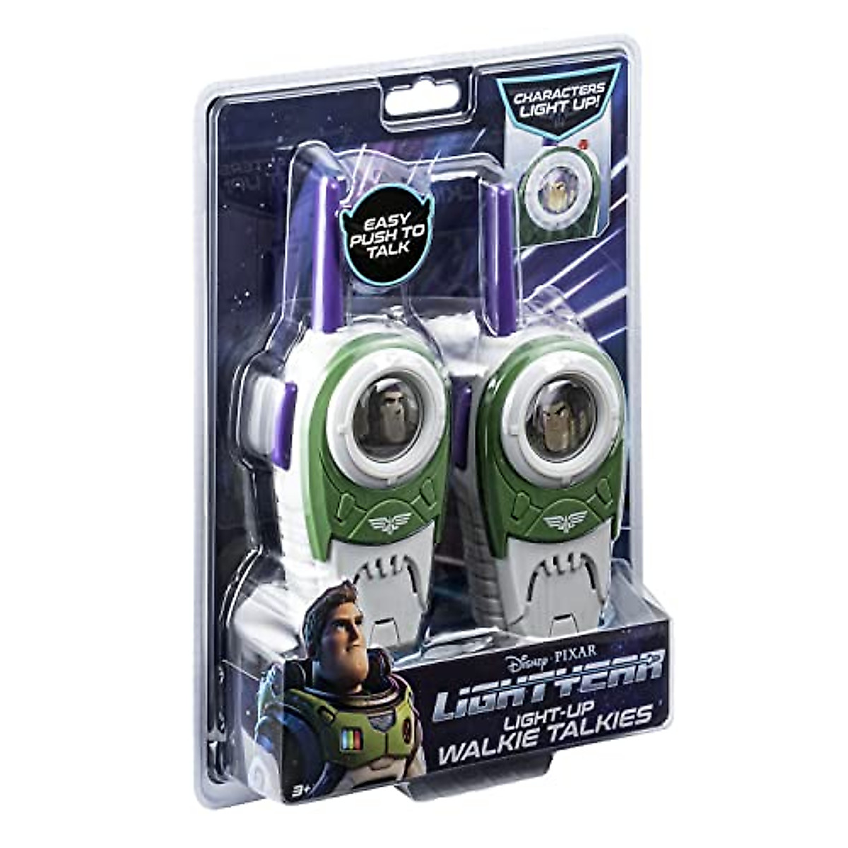 Disney Pixar Lightyear Toy Walkie Talkies for Kids, Indoor and Outdoor Toys for Kids with Light Up Graphics