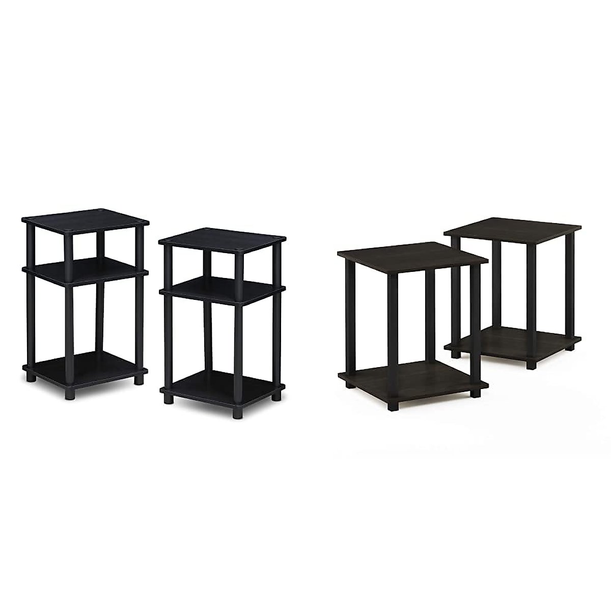 Furinno Just 3-Tier End Table and Simplistic Set of 2 End Table Bundle (2-Pack)