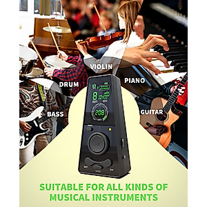 Electronic Digital Metronome with Timer for Guitar, Piano, Violin, Ukulele Practice, Advanced Universal Metronome with Tempo Knob, Vocal Counts, Type C and Timing