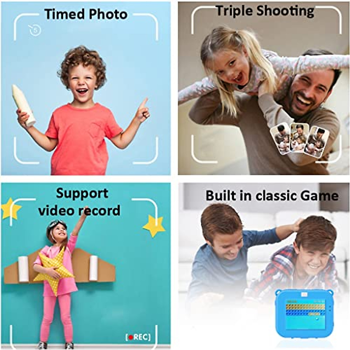 MEENE Children's Camera Mini Digital Camera 2.0 Inch LCD Screen Video Photo Camera Waterproof 1080P Kids Camera Children Birthday Gift (Color : Pink, Size : with 32GB SD Card)