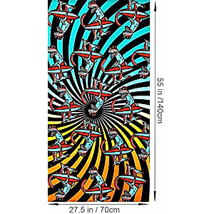 PINKEONLINE Dinosaur Beach Towels for Kids Terry Blanket Throw Microfiber 27.5X55 inches for Bath Swim Camping and Sport, Surfing Dino.