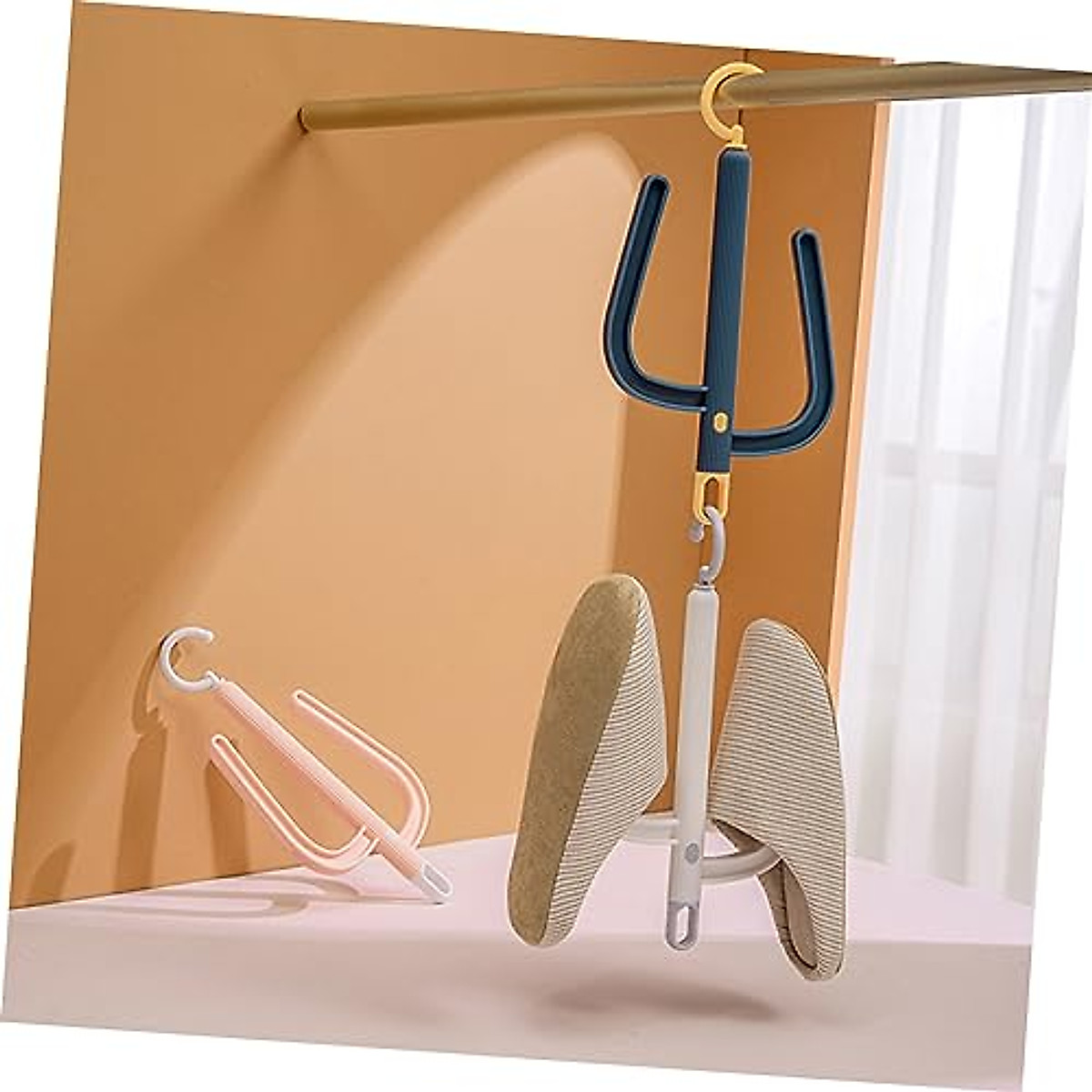 Cabilock Swivel Hook Hanger Multi Purpose Hanger Small Clothes Drying Rack Hanging Hooks Outdoor Shoes Drying Rack Shoes Hooks Slipper Drying Racks abs Portable Slippers to Rotate