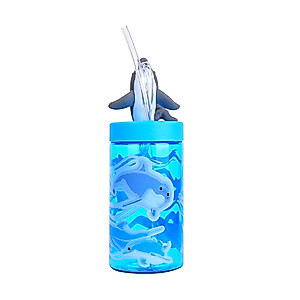 SIP WITH ME Sealife Dolphin Cup, Kids Water Bottle, Toddler Cups, Tumbler with Lid and Straw, Travel Sippy Cup for Water or Milk, Kids Cups with Lids for Toddlers 3 and Up, BPA Free Plastic, 12 oz