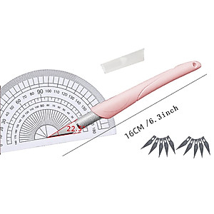 Craft Hobby Knife Exacto Knife with 10 Pcs Stainless Steel Blade Kit for DIY Art Work Cutting, Hobby, Stencil, Scrapbooking-11pack (Pink knife)