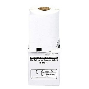 Generic Shipping Labels Compatible w/ Brother DK-1241 (4" x 6"; 151mm*102mm) BPA Free (6 Rolls; 200 Labels per Roll)