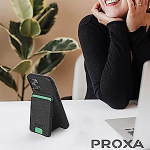 PROXA Kickstand Card Holder Case for iPhone 13 Pro Max - Compatible with Apple MagSafe Charger/Anti-degaussing/Up to 3 Cards - Compatible with Apple iPhone 13 Pro Max 6.7 inch/MagSafe Charger-Black