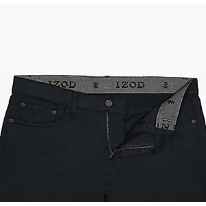 IZOD Jeans Men's Comfort Stretch, Size 34W x 30L Regular Fit, Black, Supersoft Knit Denim Pants with UltraFlex Waistband