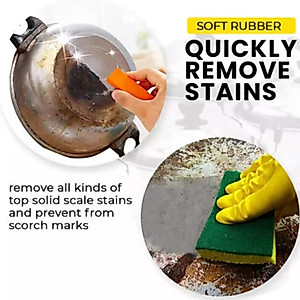 SXRC Stainless Steel Decontamination Artifact Eraser,Easy Limescale Eraser Orange,Reusable Rust Eraser,Cleaning Eraser Bathroom Glass Rust Remover Rubber,for Steel Stainless Surface Kitchen Home