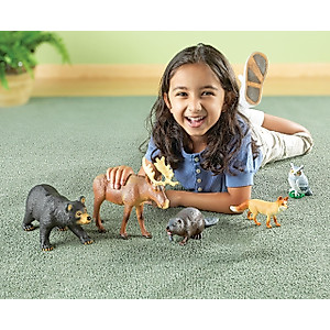 Learning Resources Jumbo Forest Animals - 5 Pieces, Ages 3+ Pretend Play Animals for Toddlers, Preschool Learning Toys, Kids Play Animal Figures, Zoo Animals