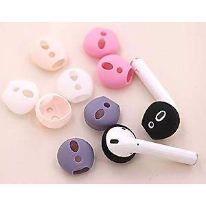 IiEXCEL (Fit in Case) Eartips for AirPods 1 AirPods 2, 5 Pairs Replacement Super Thin Slim Rubber Earbuds Ear Tips Skin Accessories for AirPods 1 & 2 (Fit in Charging Case) 5 Colorful
